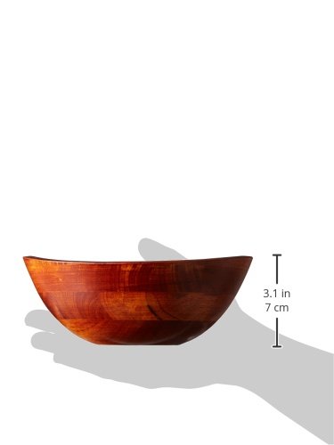 Lipper International Cherry Finished Wavy Rim Serving Bowls for Fruits or Salads, Matte, Small, 7.5" x 7.25" x 3", Set of 4 Bowls