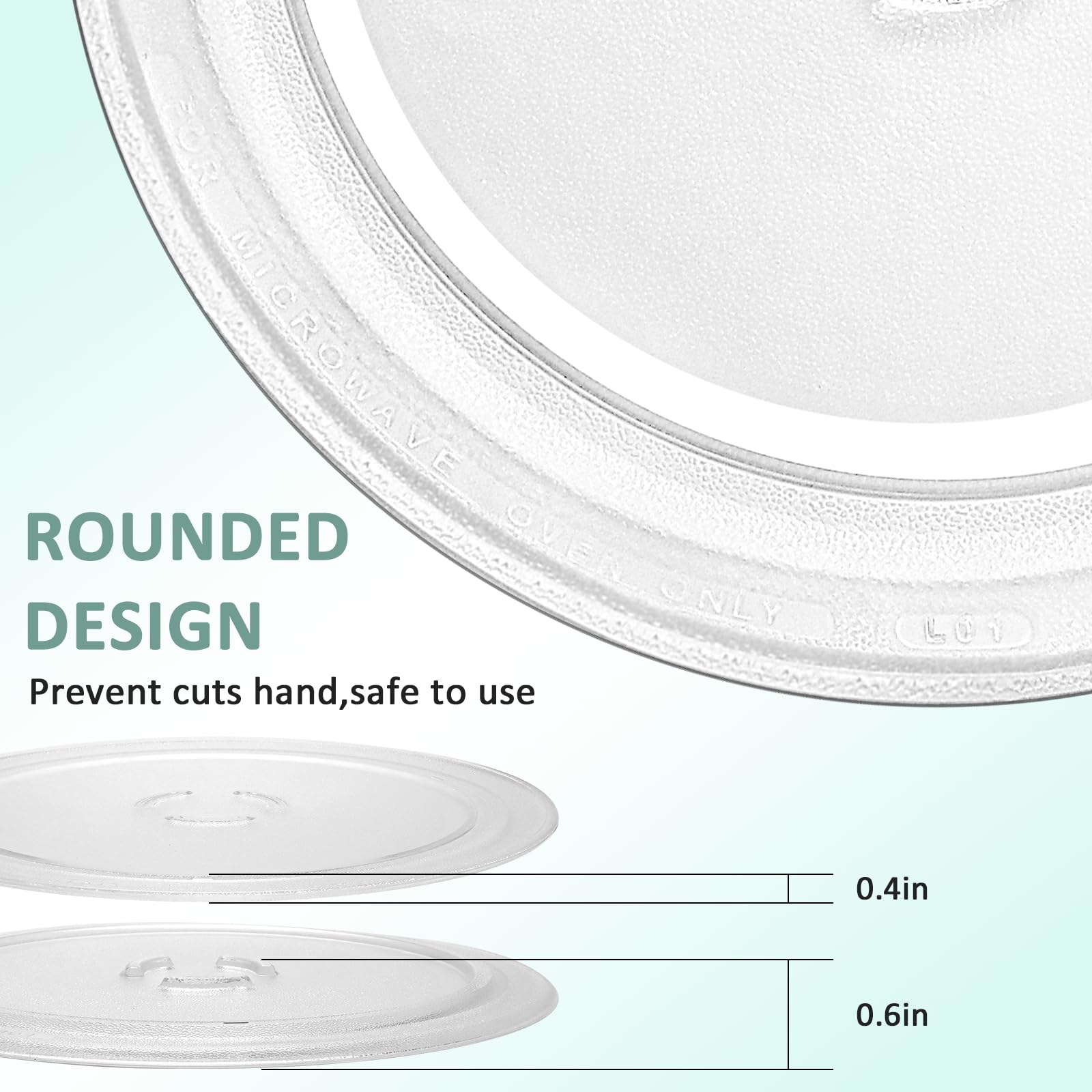 Microwave Glass Tray Plate 4393799 4393751 Compatible with whil-Pool Microwave Glass Plate 4393799 PS373741 AP3130793 EAP373741 30QBP4185 Microwave Glass Plate Turntable by Fetechmate