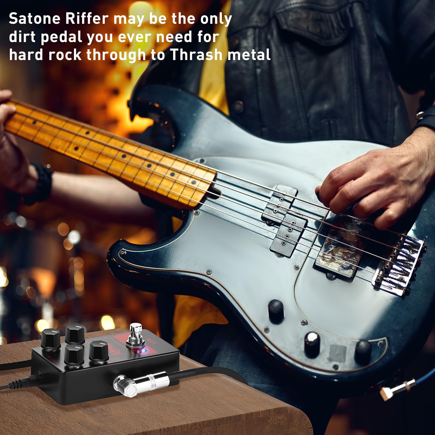 Satone S811 Riffer High Gain Distortion Electric Guitar Effect Pedal - High Gain Distortion Effect Preset Acoustic Metal Pedal with True Bypass