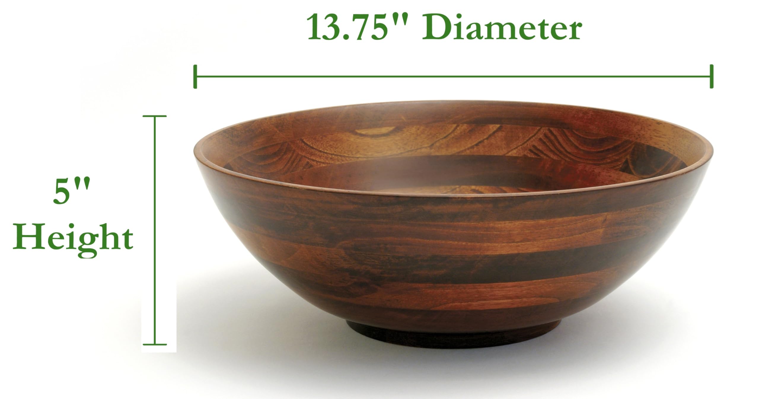 Lipper International Cherry Finished Footed Serving Bowl for Fruits or Salads, Large, 13.75" Diameter x 5" Height, Single Bowl