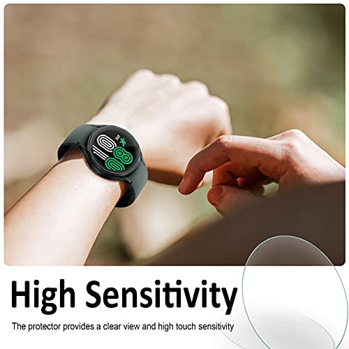 SPGUARD [4 Pack Galaxy Watch 4 44mm Screen Protector & Galaxy Watch 5 44mm Screen Protector, Tempered Glass Screen Protector Accessories for Samsung Watch 4 44mm/ Watch 5 44mm (NOT for Other Models)