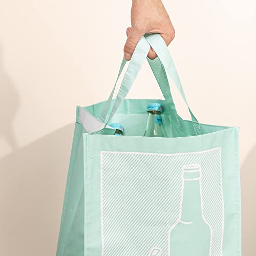 Navaris Recycle Bag Set (3 Pieces) - Reusable Recycling Bags to Separate Paper, Plastic, Glass - Recycling Bins Sorter Bin Organizer for Kitchen, Home