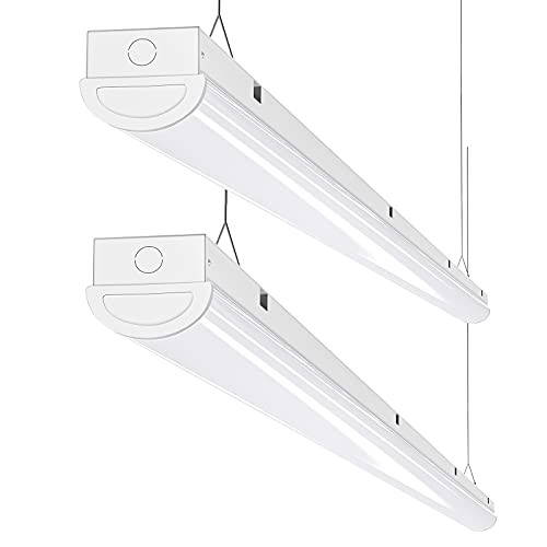 ANTLUX 110W LED Shop Light 8FT Linear Strip Lights Linkable, 12000 Lumens, 5000K, 8 Foot Garage Lights, Surface Mount and Hanging Ceiling Lighting Fixture, 2 Pack