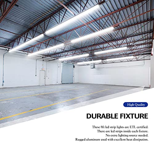 ANTLUX 110W LED Shop Light 8FT Linear Strip Lights Linkable, 12000 Lumens, 5000K, 8 Foot Garage Lights, Surface Mount and Hanging Ceiling Lighting Fixture, 2 Pack