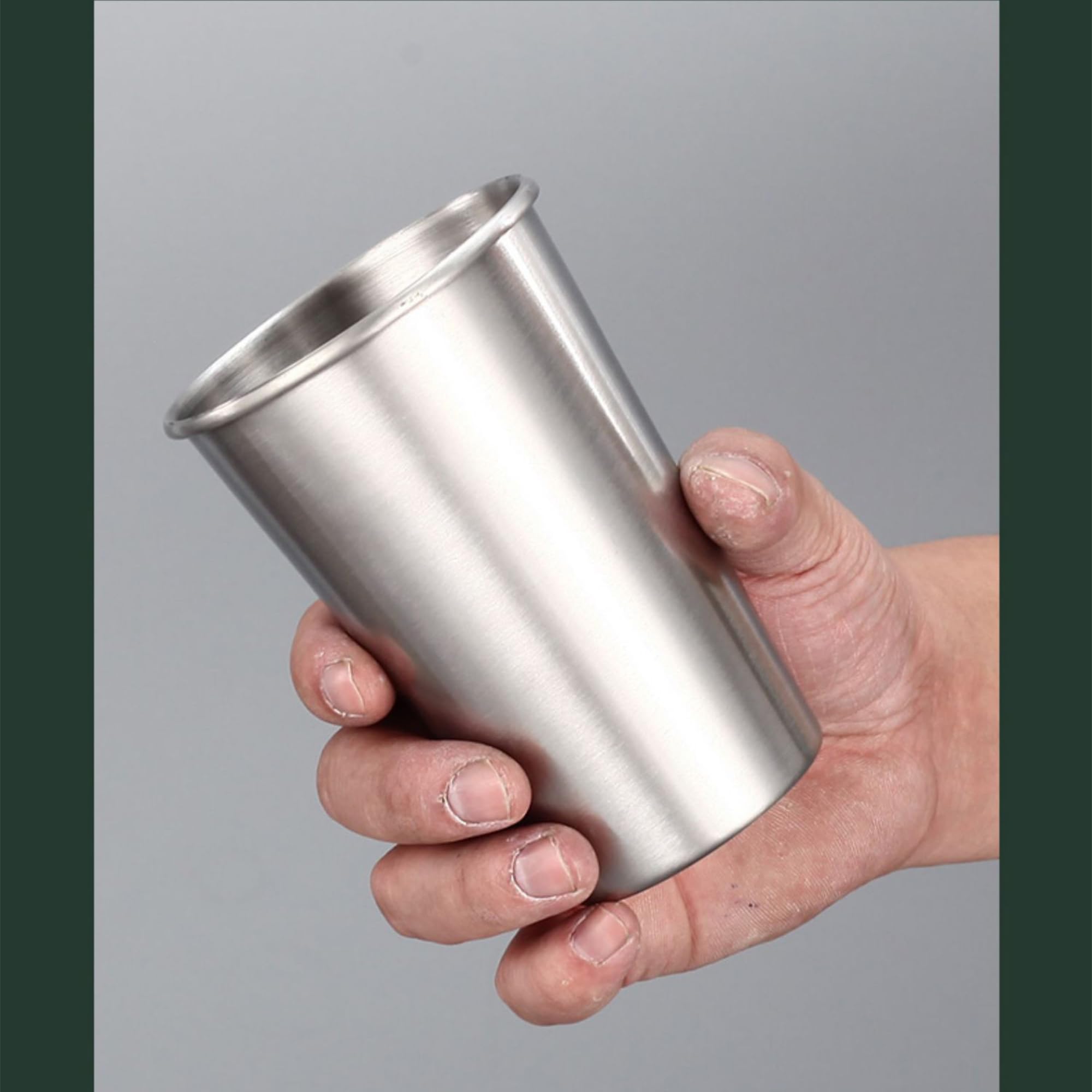 BQLZR Stainless Steel Cup 500ml/16.9 oz Beer Drinking Mug for Party Tumbler Pack of 4