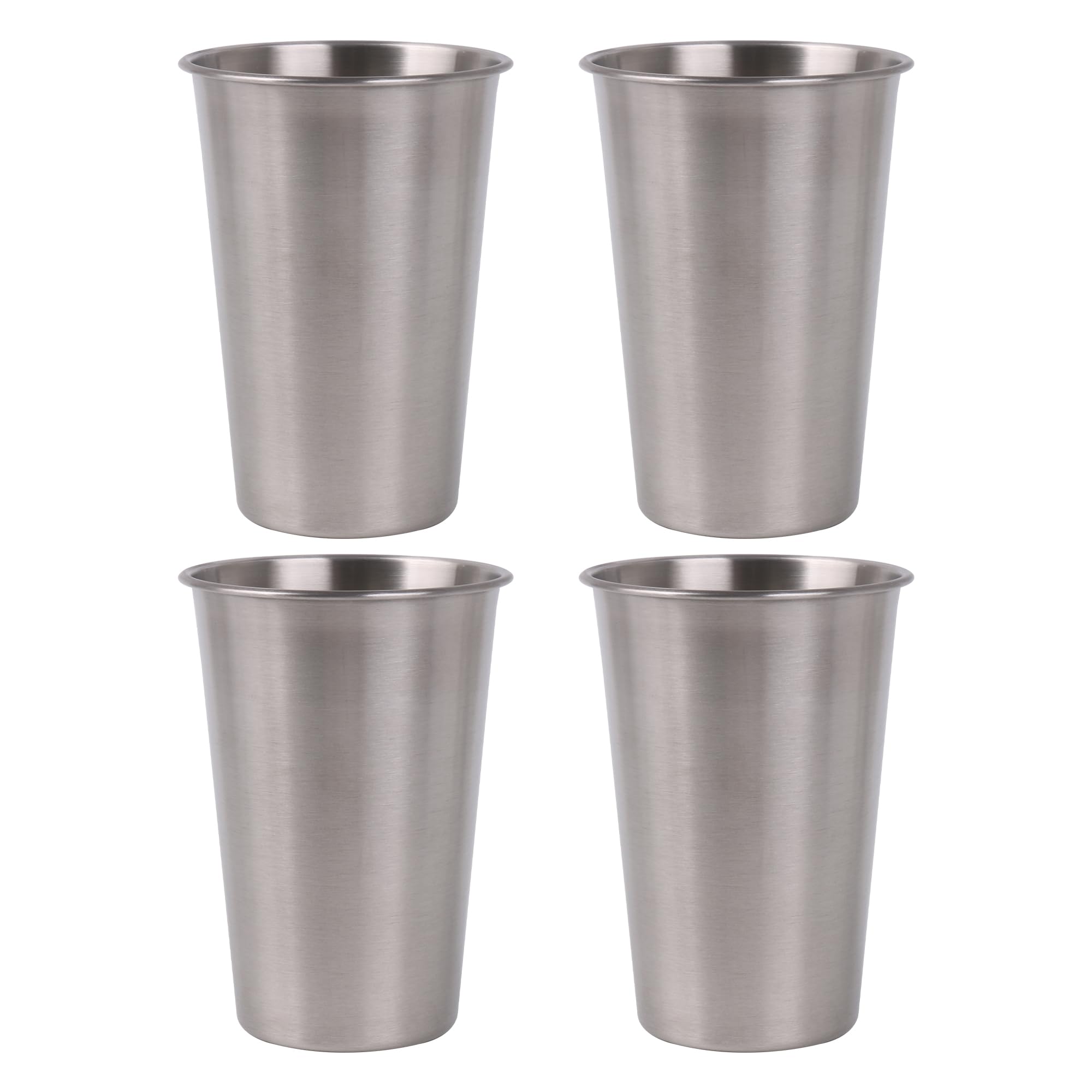 BQLZR Stainless Steel Cup 500ml/16.9 oz Beer Drinking Mug for Party Tumbler Pack of 4