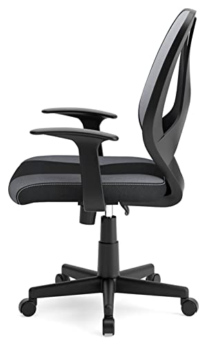 Signature Design by Ashley Beauenali Home Office Swivel Desk Chair, 25"W x 23"D x 40"H, Light Gray & Black