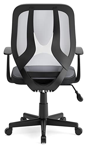 Signature Design by Ashley Beauenali Home Office Swivel Desk Chair, 25"W x 23"D x 40"H, Light Gray & Black