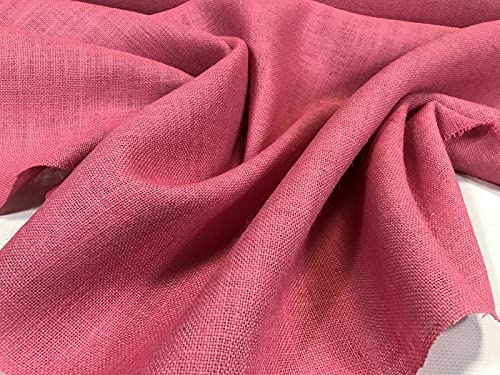 USA Fabric Store Jute Burlap Fabric Rose Pink 58" Wide 11 OZ Premium 100% Upholstery by The Yard