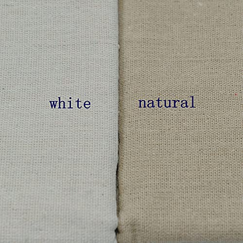 Natural Linen Needlework Fabric,Garment Craft, Flower Pot Decoration and Tablecloth, Embroidery Fabric for Garments Crafts Accessories, 20by 62-Inch