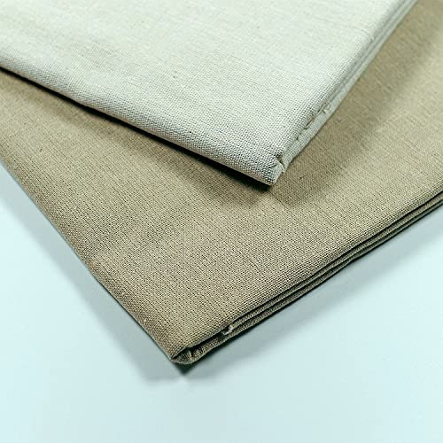 Natural Linen Needlework Fabric,Garment Craft, Flower Pot Decoration and Tablecloth, Embroidery Fabric for Garments Crafts Accessories, 20by 62-Inch