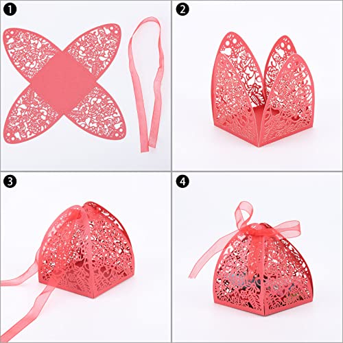 acDesign Baptism Favor Boxes 30Pcs Wedding Favor Boxes Red Favor Boxes for Wedding And Birthday Party