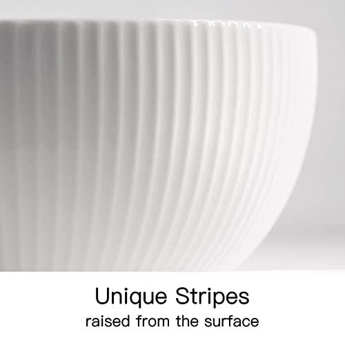 getstar Dessert Bowls, 4.5 in 10 oz Small Porcelain Bowl Set of 6, Microwave & Dishwasher Safe Ceramic Bowls for Ice Cream, Side Dishes, Snacks & Desserts, Set of 6 (White)