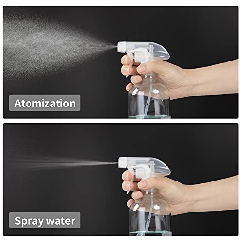 HOMBYS Empty Clear Glass Spray Bottles with Silicone Sleeve Protection - Refillable 17 oz Containers for Cleaning Solutions, Essential Oils, Misting Plants - Quality Sprayer - 3 Pack