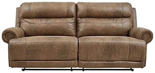 Signature Design by Ashley Grearview 2 Seat Power Reclining Sofa with Adjustable Headrest, Light Brown