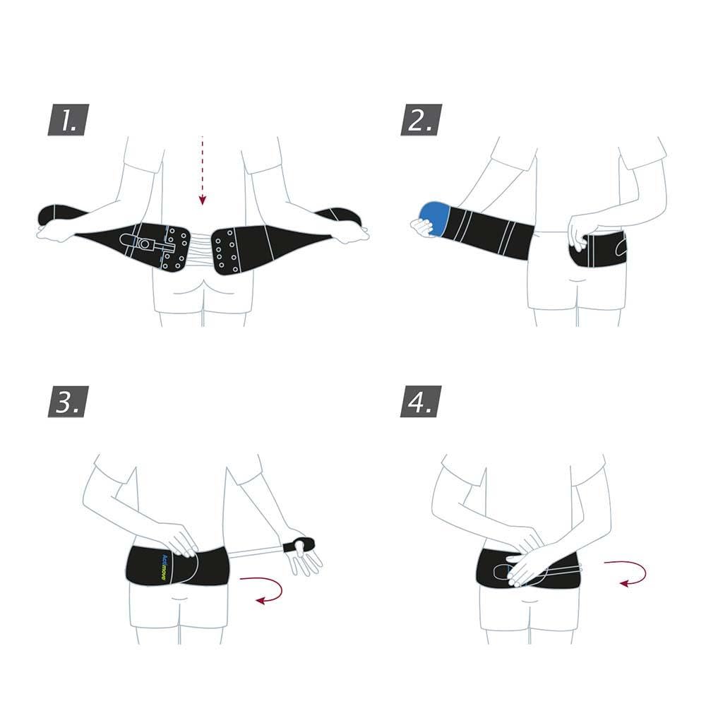 Actimove Sports Edition Back Brace for Men/ Women | Lumbar Supportwith Rigid Panel, Pressure Pads & Smart Easy-Closing-Pulley-System for Back Pain, Herniated Disc, Sciatica, Scoliosis | Black, Large/ X-Large