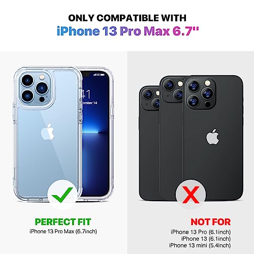Diaclara Designed for iPhone 13 Pro Max Case [2023 New] Full Body Case with Built-in Touch Sensitive Anti-Scratch Screen Protector, Shockproof Phone Case for iPhone 13 Pro Max 6.7" (Clear)