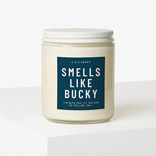 CE Craft Smells Like Bucky Barnes Candle - Midnight Musk Scent - Gift for Her, Prayer Candle, Scented Soy Wax Candle for Home | 9oz Clear Jar, 40 Hour Burn Time, Made in the USA