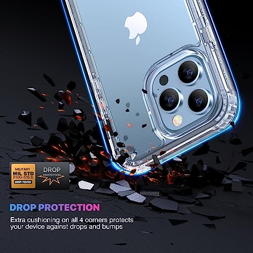 Diaclara Designed for iPhone 13 Pro Max Case [2023 New] Full Body Case with Built-in Touch Sensitive Anti-Scratch Screen Protector, Shockproof Phone Case for iPhone 13 Pro Max 6.7" (Clear)
