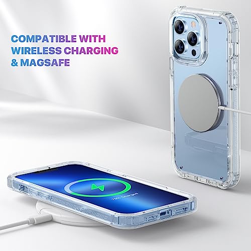 Diaclara Designed for iPhone 13 Pro Max Case [2023 New] Full Body Case with Built-in Touch Sensitive Anti-Scratch Screen Protector, Shockproof Phone Case for iPhone 13 Pro Max 6.7" (Clear)