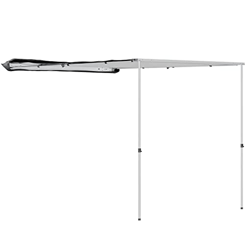 VEVOR Car Side Awning, 6.6'x8.2', Pull-Out Retractable Vehicle Awning Waterproof UV50+, Telescoping Poles Trailer Sunshade Rooftop Tent w/ Carry Bag for Jeep/SUV/Truck/Van Outdoor Camping Travel, Grey