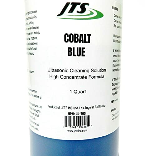 JTS Jewelry Ultrasonic Cleaning Solution Cobalt Blue 1 Quart Clean Jewelry Compounds Made in USA