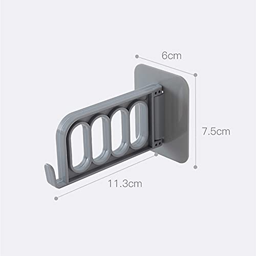 Wall-Mounted Hanger Hook, No Hole Punching No Trace Installation, Foldable 4-Hole Hook Rack, Saving Space, Kitchen and Bedroom Door Hook, Hanging Storage Rack