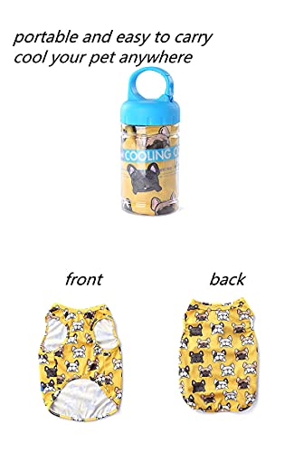 Cooling Dog Harness for Small Medium Dog Pet Ice-Cooling Clothes Comfort Fits Puppy Cooler Vest Shirt for Summer (Yellow, XL)