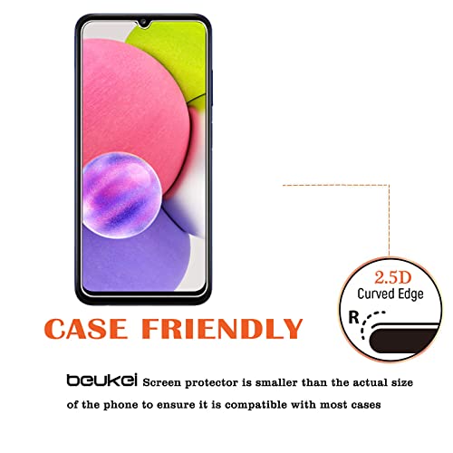 beukei (3 Pack) Compatible for Samsung Galaxy A03s Screen Protector Tempered Glass, Touch Sensitive,Case Friendly, 9H Hardness,for Galaxy A03 Core/Galaxy A03s Screen Protector