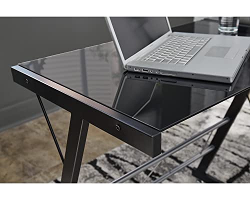 Signature Design by Ashley Mallistron Contemporary Home Office L-Shaped Computer Desk, Black