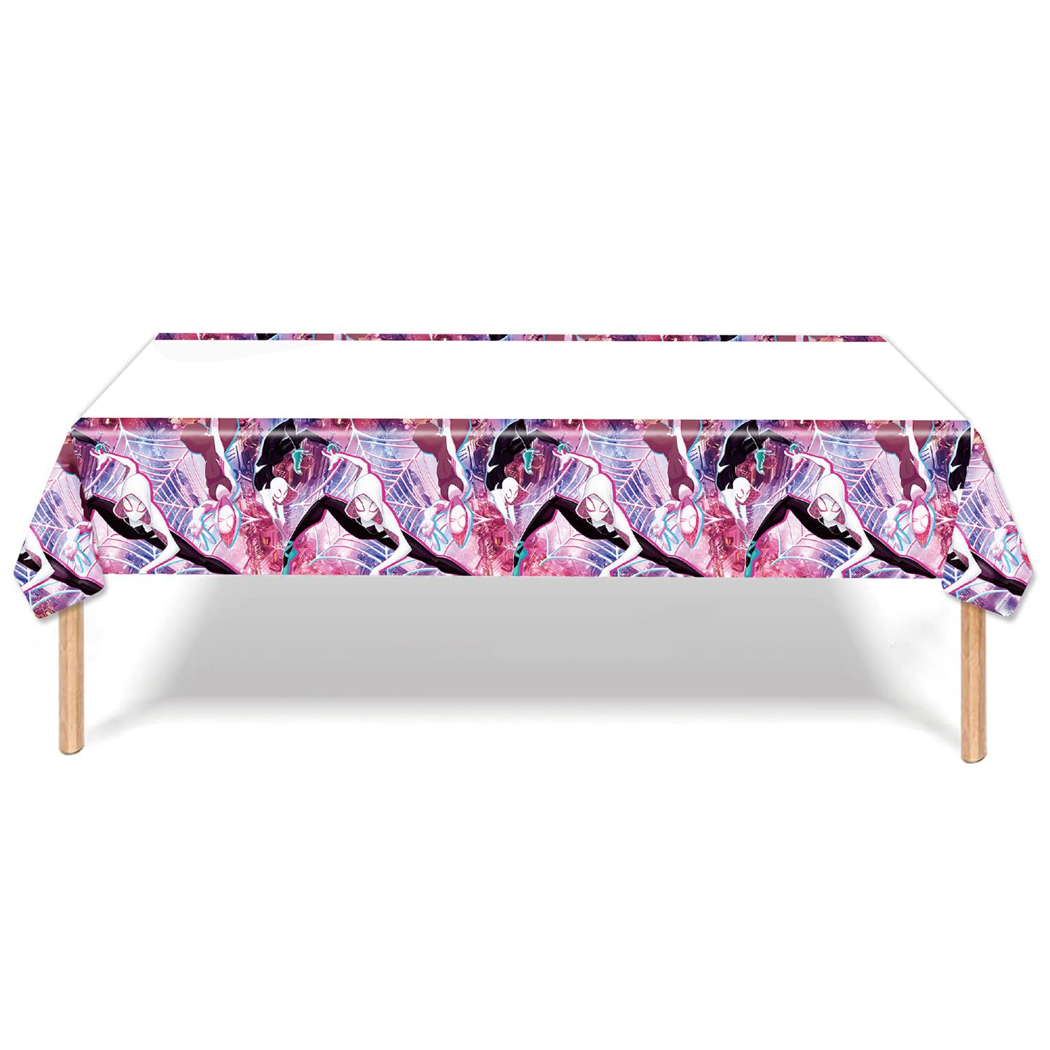 Spider-Gwen Party Supplies Tableware Cover Plates And Napkins Tablecloth Birthday Party Table Decoration Across the Spider Verse For 10 Guests Treat