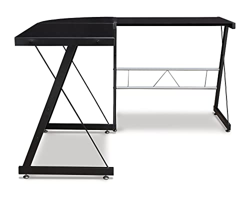 Signature Design by Ashley Mallistron Contemporary Home Office L-Shaped Computer Desk, Black