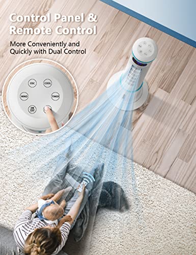 Evaporative Air Cooler - COMFYHOME 3-in-1 Portable Air Conditioner, 4 Modes Cooling Fan, 20Ft Remote & 15H Timer, Quiet Evaporative Cooler, 70° Oscillation,1-Gal Water Tank Room Cooler for Home Office