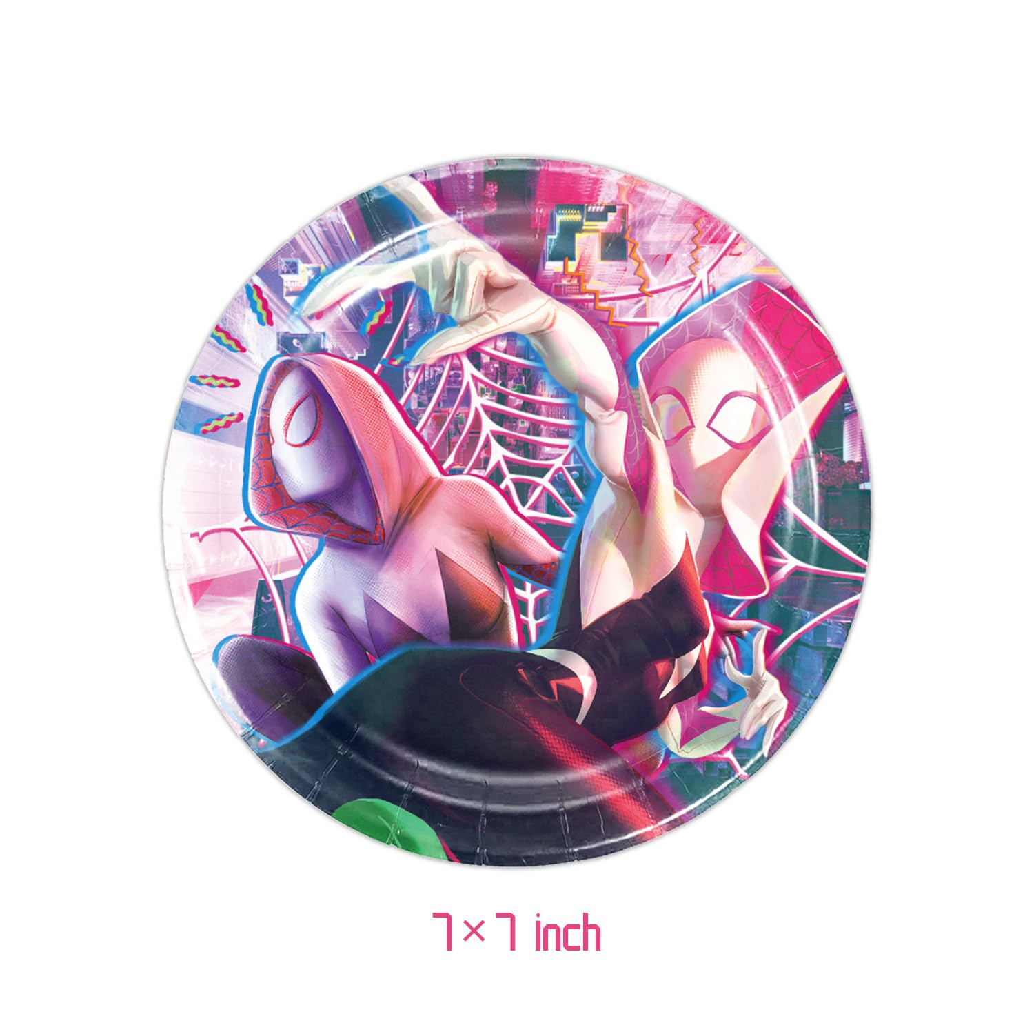 Spider-Gwen Party Supplies Tableware Cover Plates And Napkins Tablecloth Birthday Party Table Decoration Across the Spider Verse For 10 Guests Treat