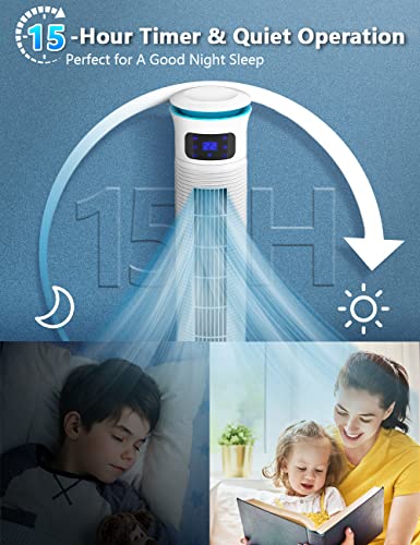 Evaporative Air Cooler - COMFYHOME 3-in-1 Portable Air Conditioner, 4 Modes Cooling Fan, 20Ft Remote & 15H Timer, Quiet Evaporative Cooler, 70° Oscillation,1-Gal Water Tank Room Cooler for Home Office