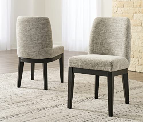 Signature Design by Ashley Burkhaus Dining UPH Side Chair (2/CN), 21"W x 24"D x 36"H, Dark Brown