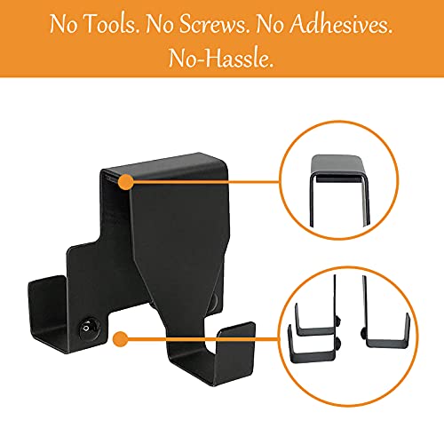 Morobor 2pcs Triple Hooks, Over Shower Glass Door Hooks for Frameless Glass Shower Door, Stainless Steel Towel Hooks Over The Bathroom Glass Wall (Black)