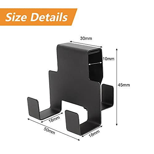 Morobor 2pcs Triple Hooks, Over Shower Glass Door Hooks for Frameless Glass Shower Door, Stainless Steel Towel Hooks Over The Bathroom Glass Wall (Black)