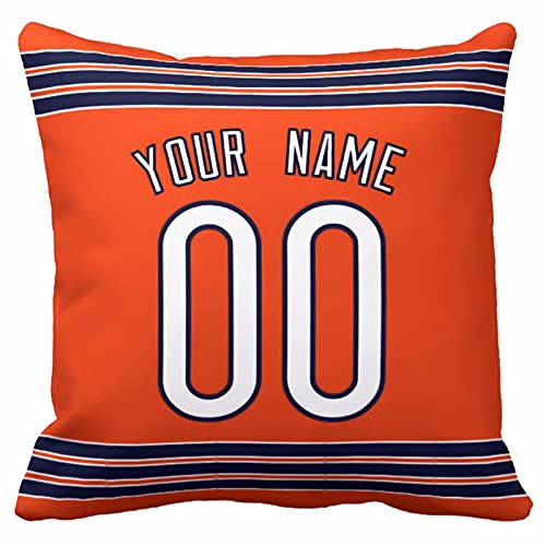 ANTKING Chicago Throw Pillow Custom Any Name and Number for Men Youth Boy Gift 16" x 16", 18" x 18"
