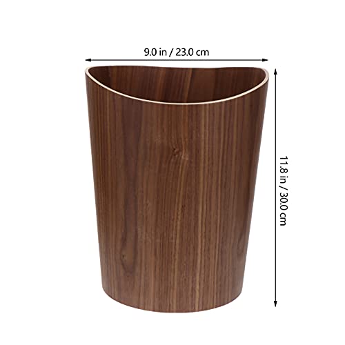 DOITOOL Bamboo Waste Basket Wooden Waste Bin Wastebasket Rustic Garbage Container Box for Home Office Farmhouse Living Room Bathroom Rubbish Litter Can 30x23cm Home Wastebasket