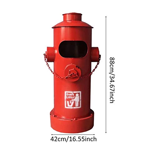 MQH Trash Can Retro Industrial Trash Can with Inner Bucket Large Capacity Fire Hydrant Garbage Bin for Park Garden Garbage Can (Color : Red)