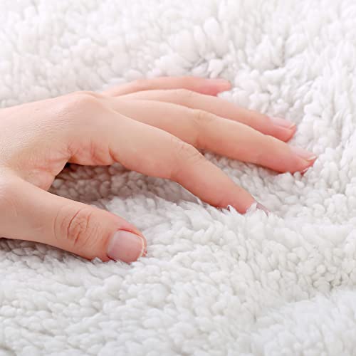Soft Sherpa Shaggy Fleece Blanket Gray - Fuzzy Fluffy Super Soft Furry Plush Decorative Blanket Dual Sided Throw Size fit Couch Sofa Thick Warm Cozy Blanket, Quatrefoil Pattern 50x60 inches,420GSM