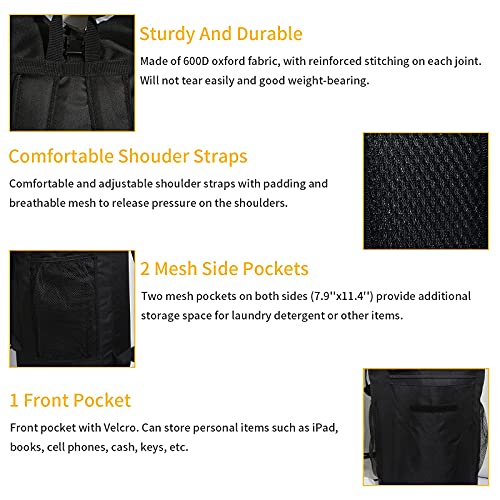 SYGY Laundry Bag Backpack, 115L Extra Backpack Laundry Bag for College Students , Durable Oxford Cloth Dorm Laundry Bags for Apartment, Camping, Travel, Dorm Room Essentials