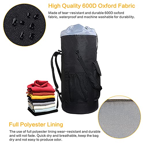 SYGY Laundry Bag Backpack, 115L Extra Backpack Laundry Bag for College Students , Durable Oxford Cloth Dorm Laundry Bags for Apartment, Camping, Travel, Dorm Room Essentials