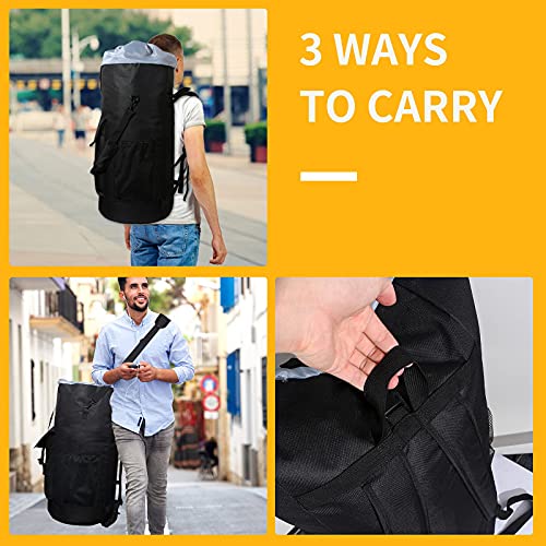 SYGY Laundry Bag Backpack, 115L Extra Backpack Laundry Bag for College Students , Durable Oxford Cloth Dorm Laundry Bags for Apartment, Camping, Travel, Dorm Room Essentials
