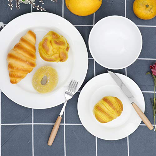 Nouva 18 Piece Dinnerware Set, Plates Snack Plates Bowls for Kitchen, Service for 6, White Dishes Dinnerware Sets Microwave safe Dishwasher safe