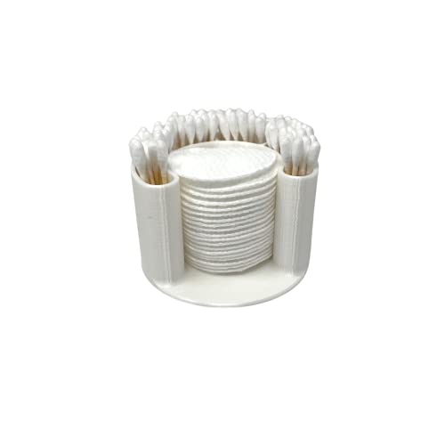 Cotton Swab Bathroom Organizer - Perfect for Qtips and Exfoliating or Cotton Pads - Convenient Access to Qtips, Cotton Swabs, and Exfoliating Pads in Your Bathroom - Clean White Finish