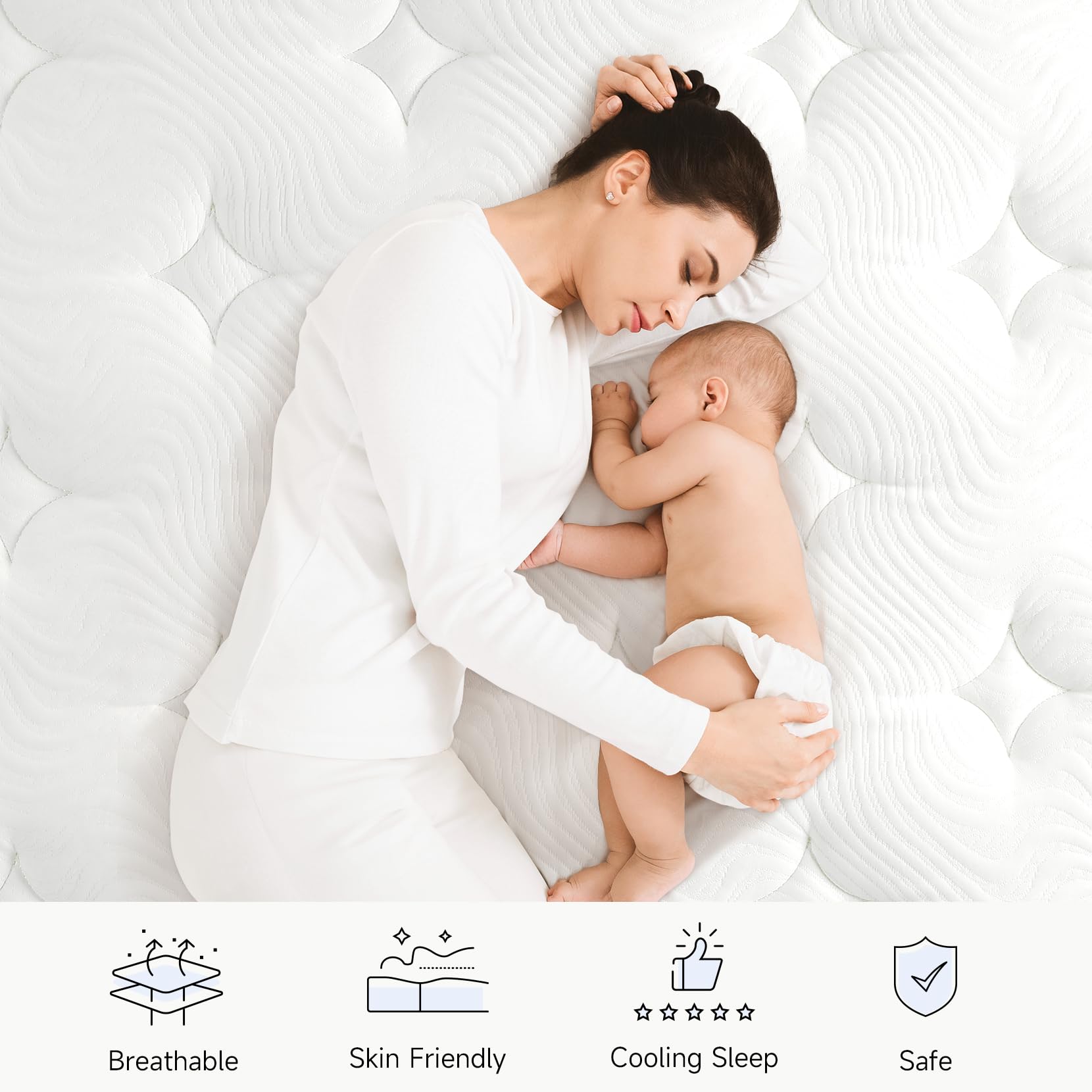 Vesgantti Full Szie Mattress, 10 Inch Full Hybrid Mattress with Memory Foam, Support & Pressure Relief, Medium Firm Feel Mattress in a Box (54x75x10 Inches, Full Size)