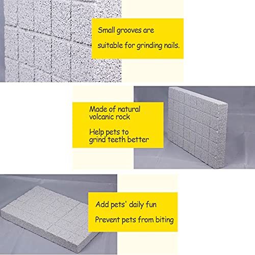 kathson Bunny Grinding Claw Pad Rabbit Scratch Foot Pad Small Animals Lava Grinding Teeth Stone Hamster Chew Treats Toys for Guinea Pig Rat Gerbil Chinchilla Hedgehog