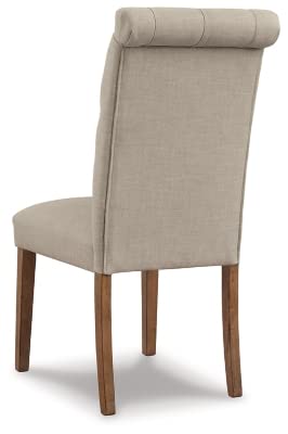 Signature Design by Ashely Harvina French Country Tufted Upholstered Dining Chair, 2 Count, Beige